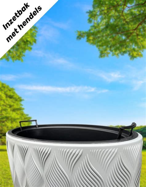 Bloempot Wave Ellipse Antraciet Plantenbak Tuin Potten Tuin Decoratie Bol