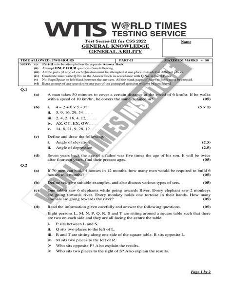 03 General Ability Test Series Iii Pdf Area Triangle