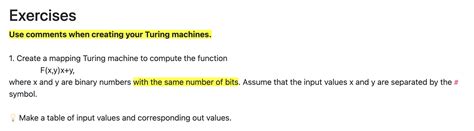 Solved Exercises Use Comments When Creating Your Turing Chegg