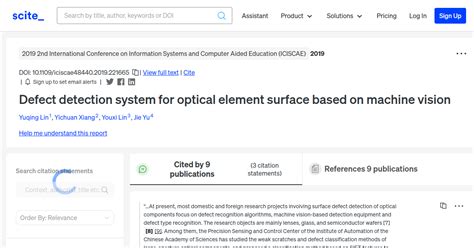 Defect Detection System For Optical Element Surface Based On Machine Vision