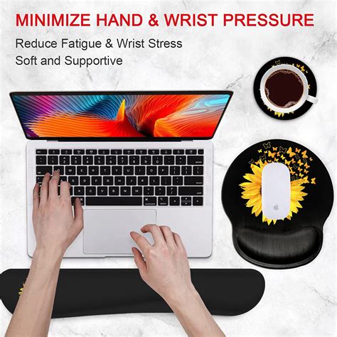 Sunflower Mouse Pad With Wrist Rest Ergonomic Mouse Pad Wrist Support