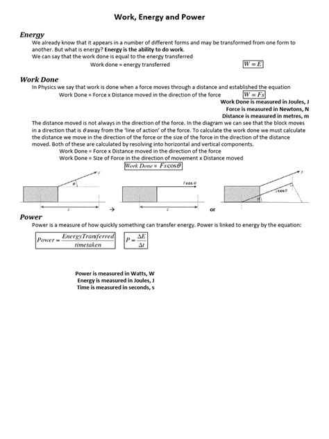 4 Work Energy And Power Pdf Force Power Physics