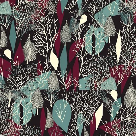 Premium AI Image A Seamless Pattern With A Forest And Trees