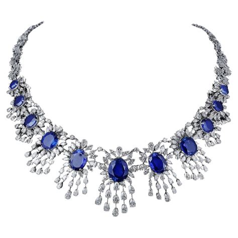 Nwt 185 000 Rare White Gold Gorgeous Fancy Large Blue Sapphire Diamond