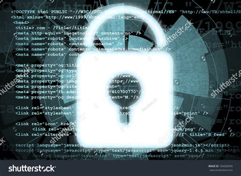 Source Code Technology Background Security Concept Stock Illustration