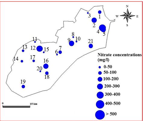 A Spatial Distribution Maps Of Nitrate Concentrations Download