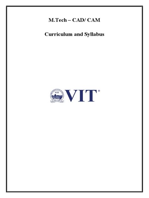 M Tech Cad Cam Curriculum And Syllabus Pdf Partial Differential
