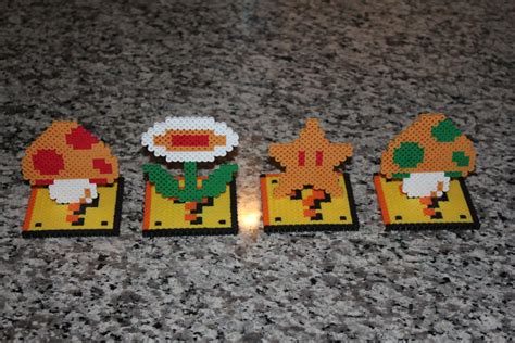 Perler Beads Mario Power Ups