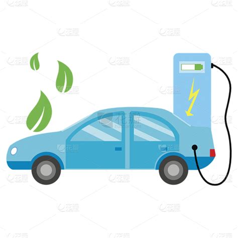 扁平 绿色生产元素 新能源汽车