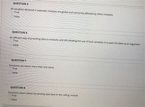Solved Questions All Variables Declared In Separate Modules