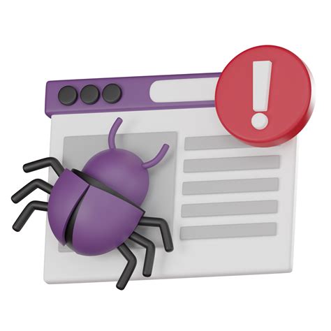 Digital Security Malware Bug And 3D Icon In Cybersecurity 3D Render
