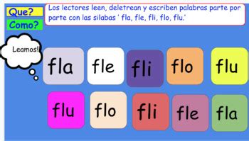 Fonética en Español fla fle fli flo flu EDITABLE by Enfoque Bilingue