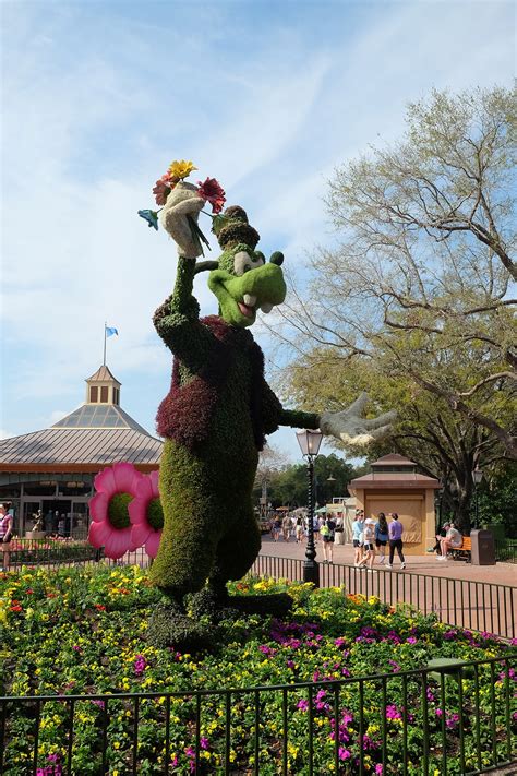 2023 Topiary Tour Goofy Holding Flowers Disney Diary
