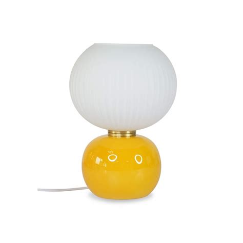 Lampe Boule Décorative En Verre Coloris Jaune