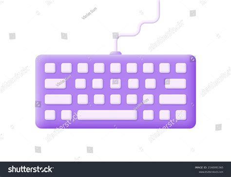 D Computer Keyboard Isolated On White Stock Vector Royalty Free