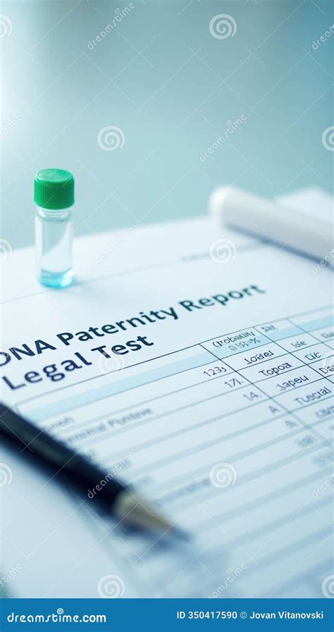 Dna Paternity Test Report With Sample On Table Stock Illustration
