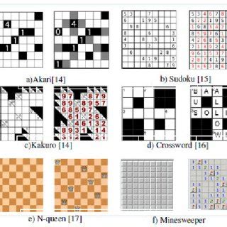 Typical Grid Puzzle Games And Their Solutions 14 17 Download Scientific Diagram