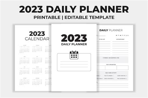 Planificador Diario 2023 Vector Premium