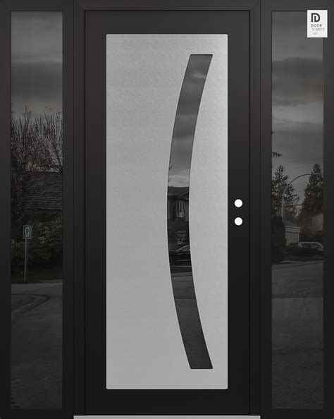 Modern Steel Front Door Diamond C4 60 X 80 Blackblack Mirrored Glass