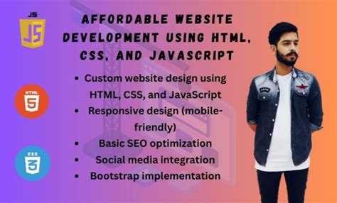 do affordable website development using html css and javascript by