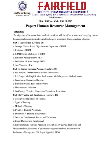 Hrm Notes Pdf Human Resource Management Human Resources