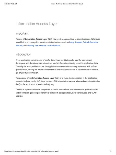 Index Technical Documentation For Ifs Cloud Pdf Databases Data