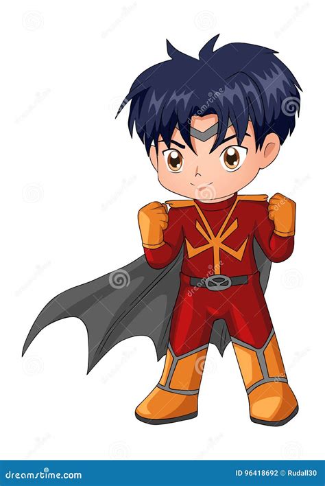 Chibi Style Illustration Of A Superhero Stock Vector Illustration Of