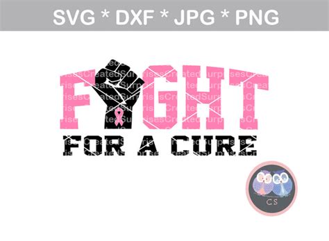 Fight For A Cure Fist Hope Believe Faith Pink Ribbon Cancer Awar