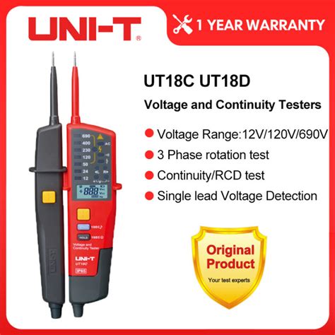 UNI T Voltage And Continuity Testers UT18C UT18D Digital Voltmeter 690V