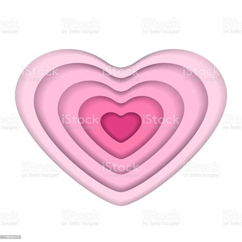 흰색 배경에 격리 된 분홍색 종이 아트 벡터 하트 모양입니다 2월에 대한 스톡 벡터 아트 및 기타 이미지 2월 3차원 형태 개념 Istock