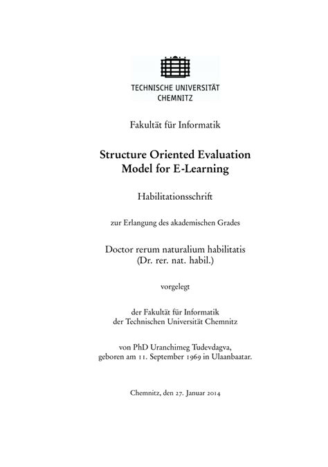Pdf Structure Oriented Evaluation Model For E Learning