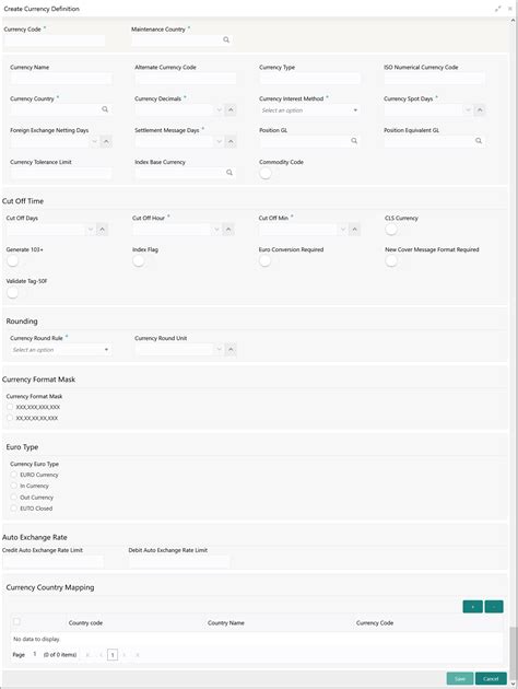 Create Currency Definition
