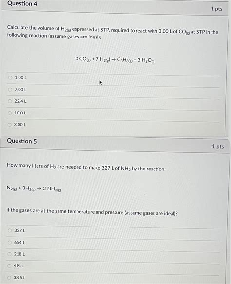 Solved How Would You Solve These Question 4 1 Pts Calculate The