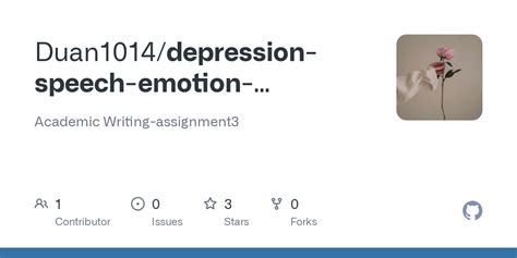 Github Duan1014depression Speech Emotion Recognition Academic