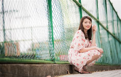 Wallpaper Pose Smile Model The Fence Portrait Makeup Dress