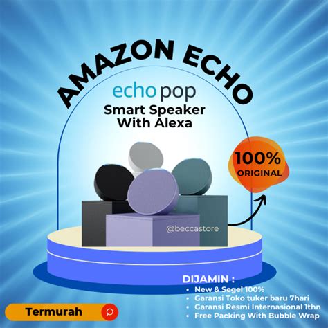 Jual Amazon Echo Pop Smart Speaker With Alexa Voice Recognition