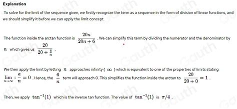 solved find the limit of the following sequence or determine that the