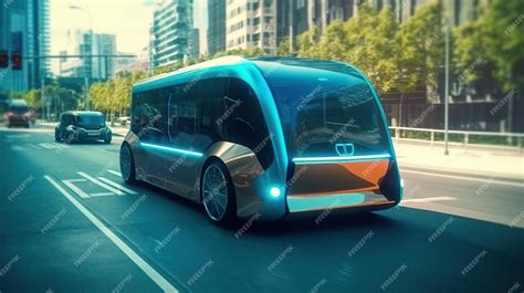 Premium Ai Image Autonomous Electric Bus Self Driving