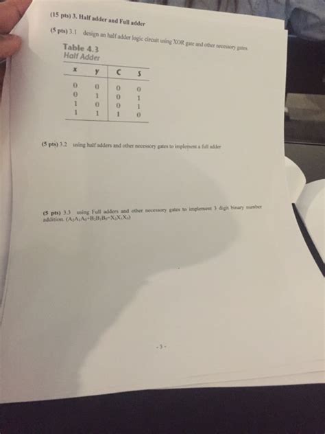 Solved Design An Half Adder Logic Circuit Using Xor Gate And
