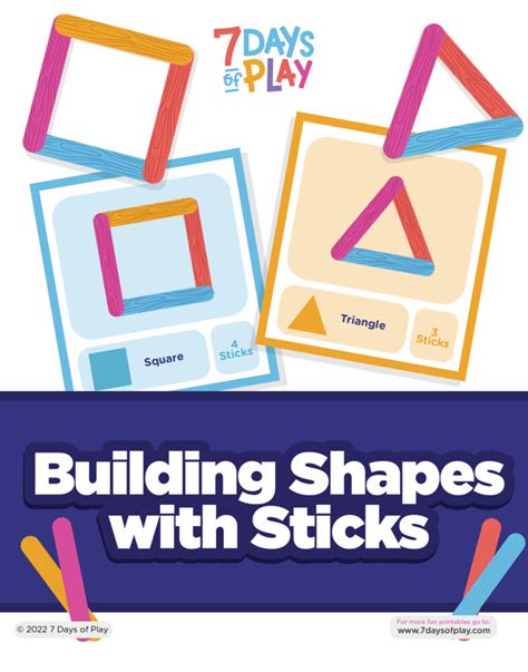 Building Shapes With Sticks Printable 7 Days Of Play