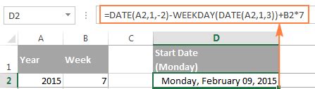 Excel WEEKNUM Function Convert Week Number To Date And Vice Versa