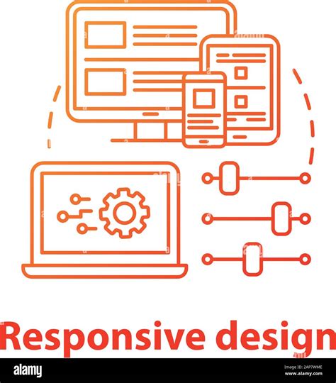 Responsive Design Concept Icon Mobile Software Interface Development Idea Thin Line