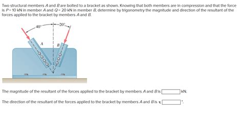 Solved Two Structural Members A And B Are Bolted To A Chegg