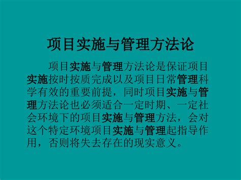 项目实施与管理方法论 Word文档在线阅读与下载 无忧文档