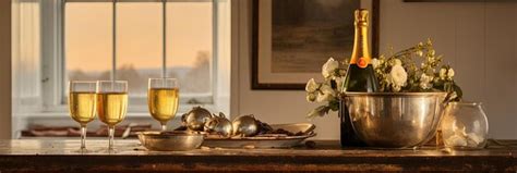 Premium Ai Image Champagne Bottles And Glasses On The Table