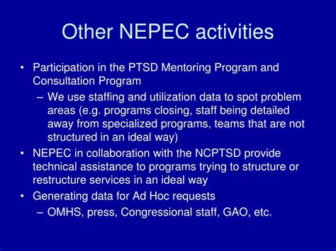 Ppt Nepec And Ptsd Program Evaluation Powerpoint Presentation Free Download Id 5416825