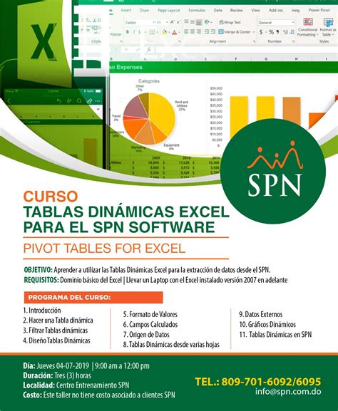 Curso Tablas Dinámicas Excel Para El Spn Software Pontezuela Tech
