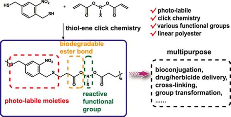 Photo Degradable Functional Polyesters From An O Nitrobenzyl Dithiol Synthesis And Applications