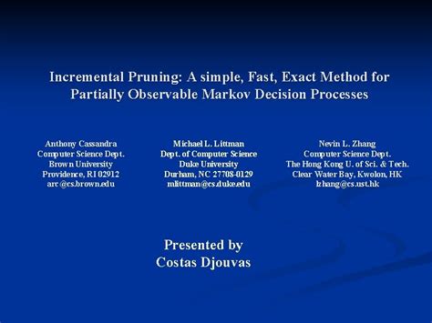 Incremental Pruning A Simple Fast Exact Method For