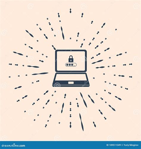 Black Laptop With Password Notification And Lock Icon On Beige Background Concept Of Security